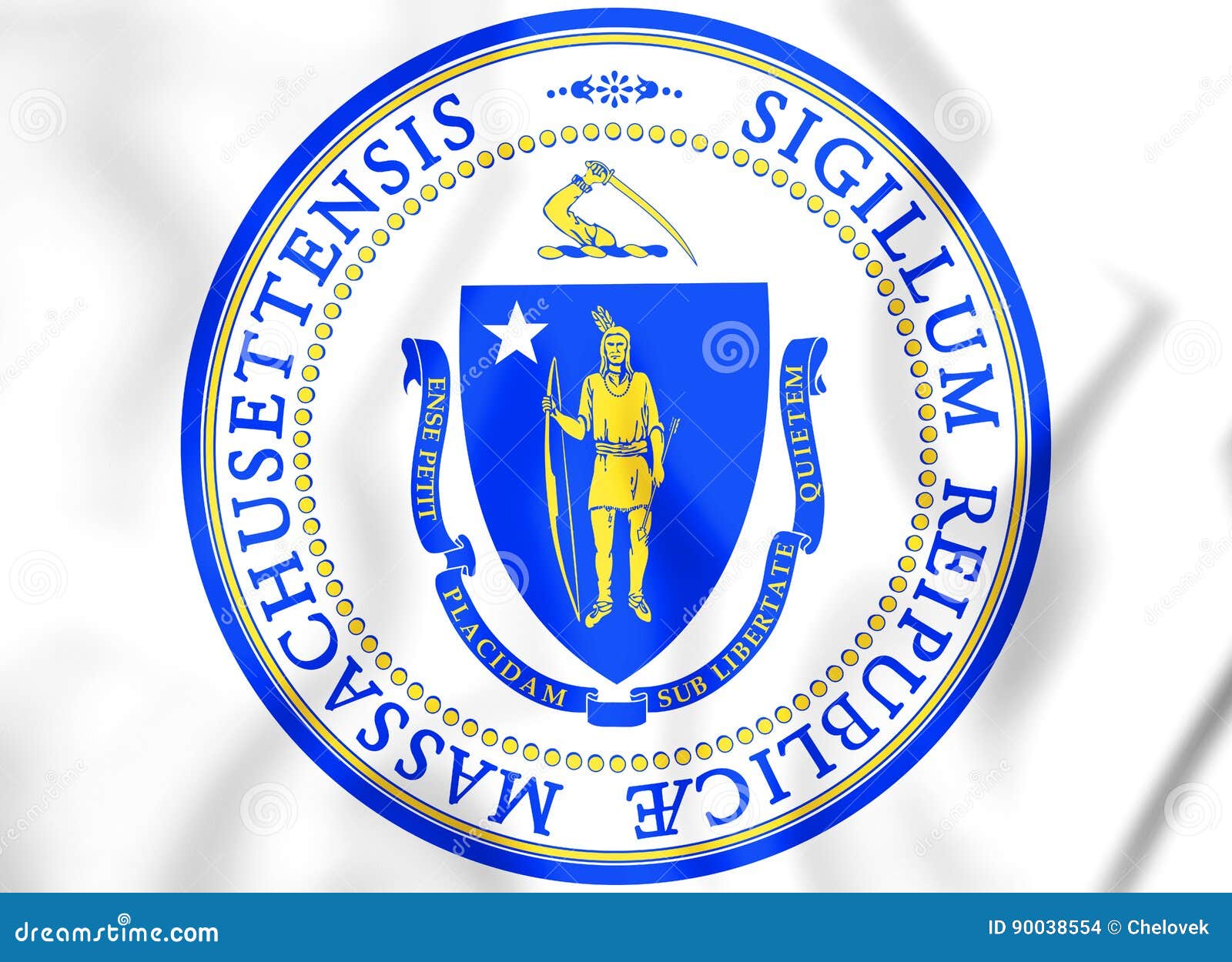 State Seal of the Massachusetts State, USA. Stock Illustration ...