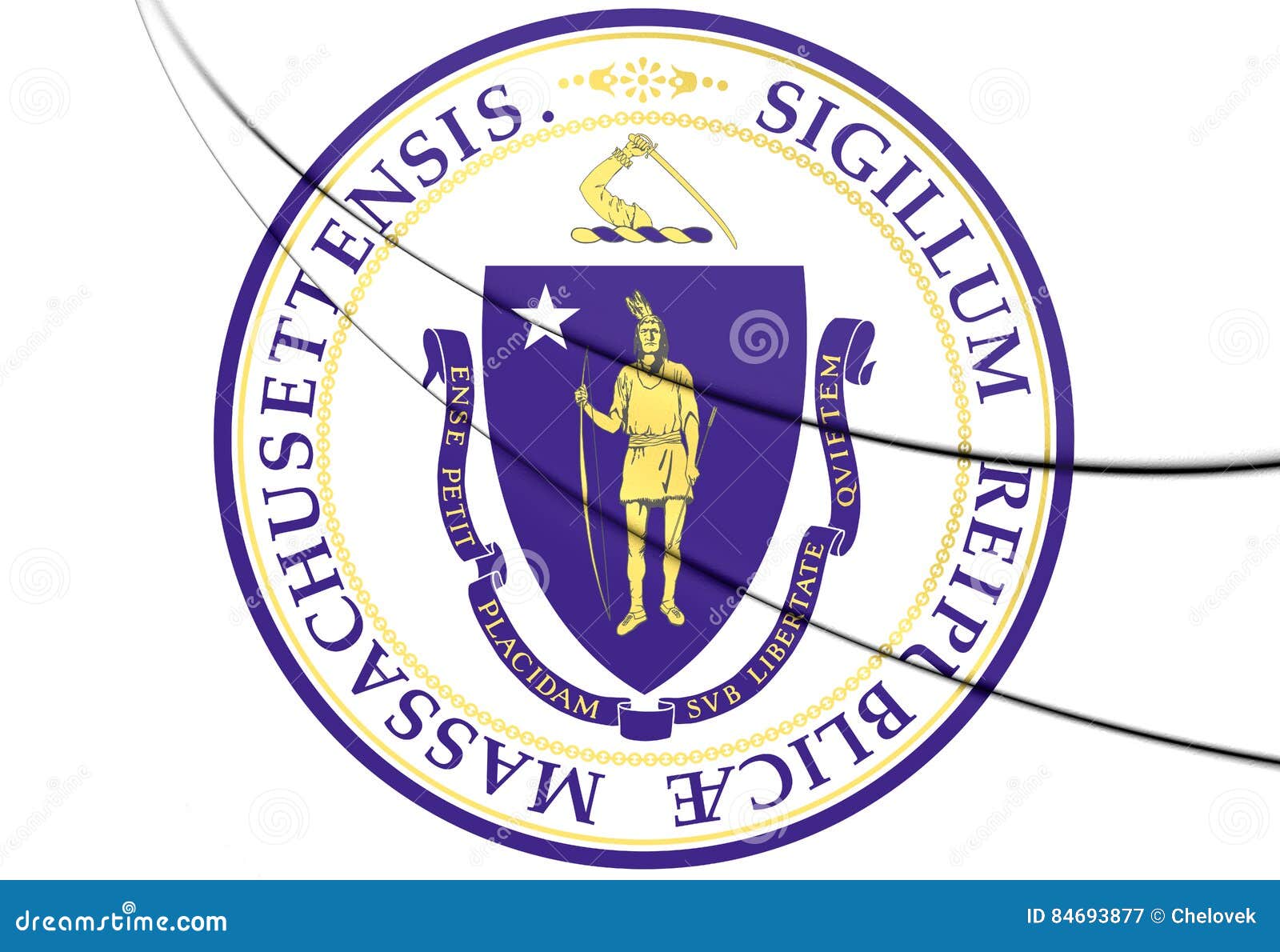 State Seal of Massachusetts, USA. Stock Illustration - Illustration of ...
