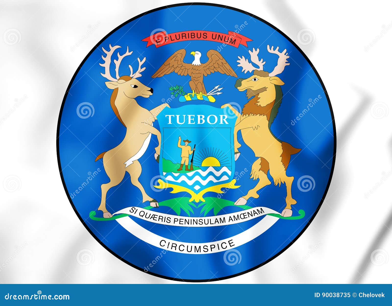 State Seal of the Michigan State, USA. Stock Illustration ...