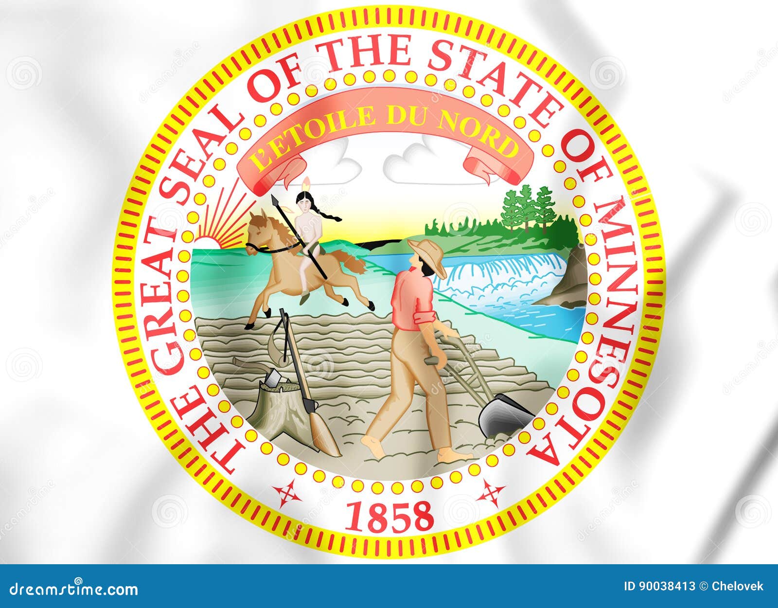 State Seal of the Minnesota State, USA. Stock Illustration ...
