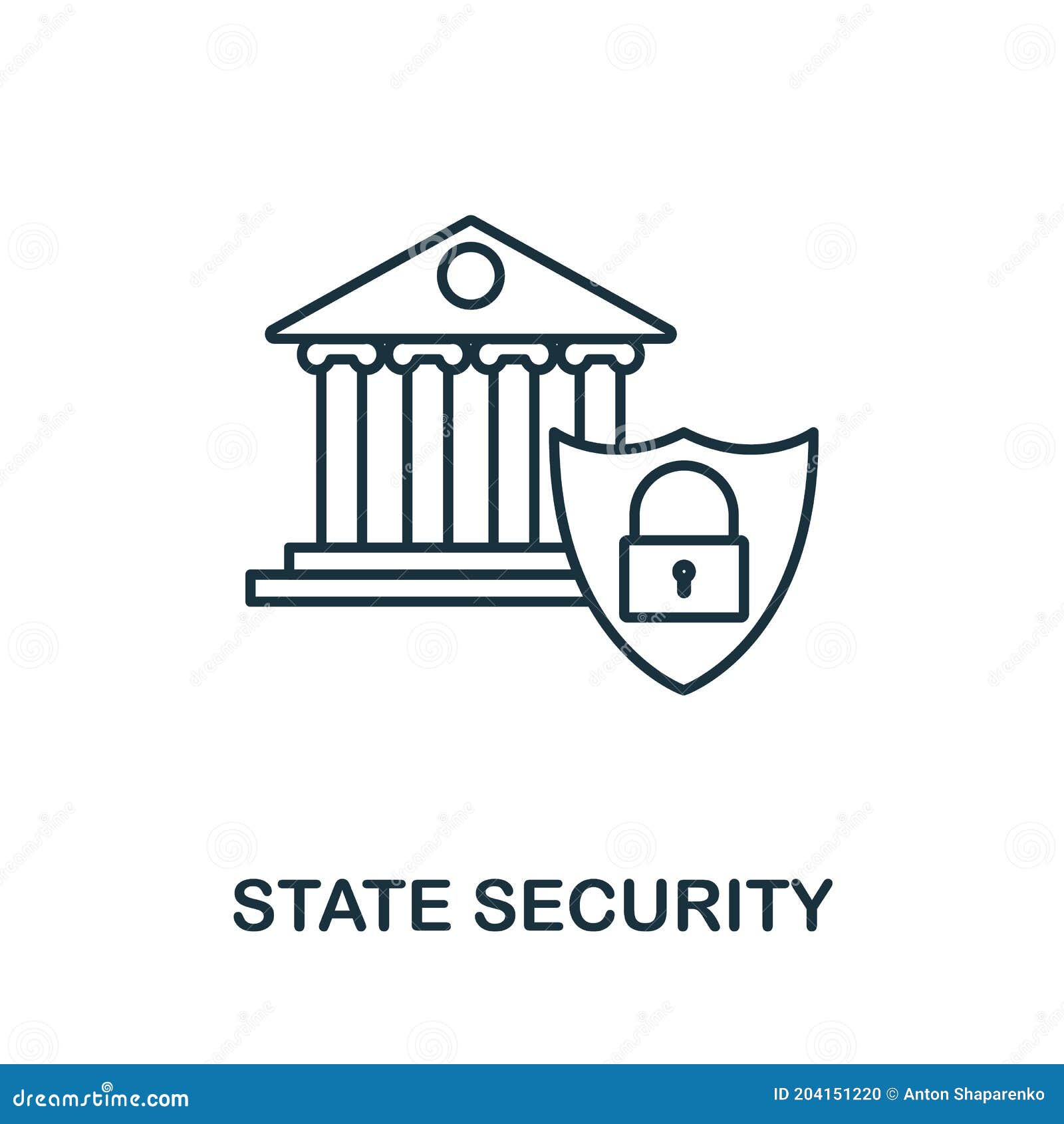 State Security Icon. Line Style Element from Gdpr Collection. Thin ...