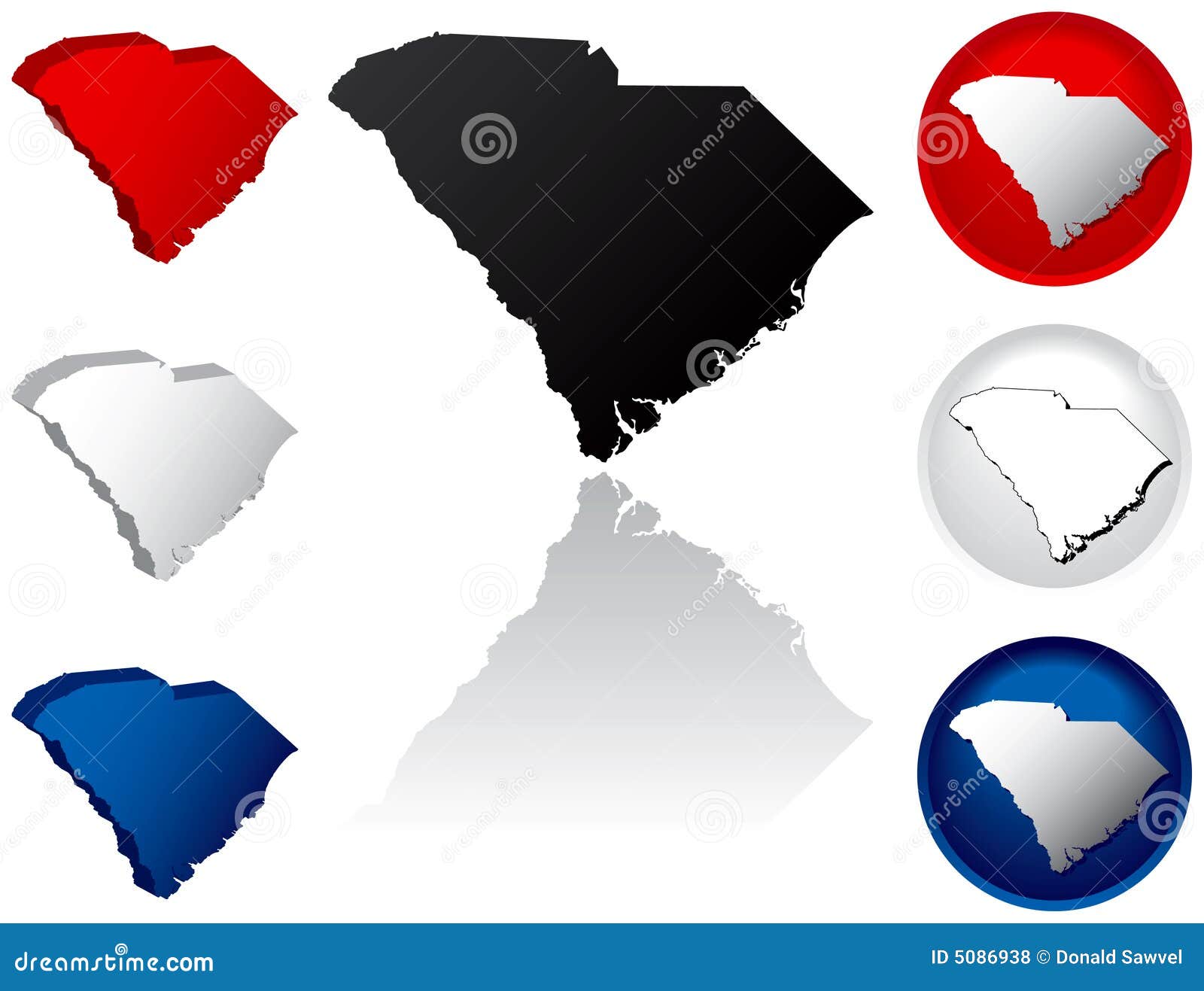 State of South Carolina Icons Stock Vector - Illustration of south ...