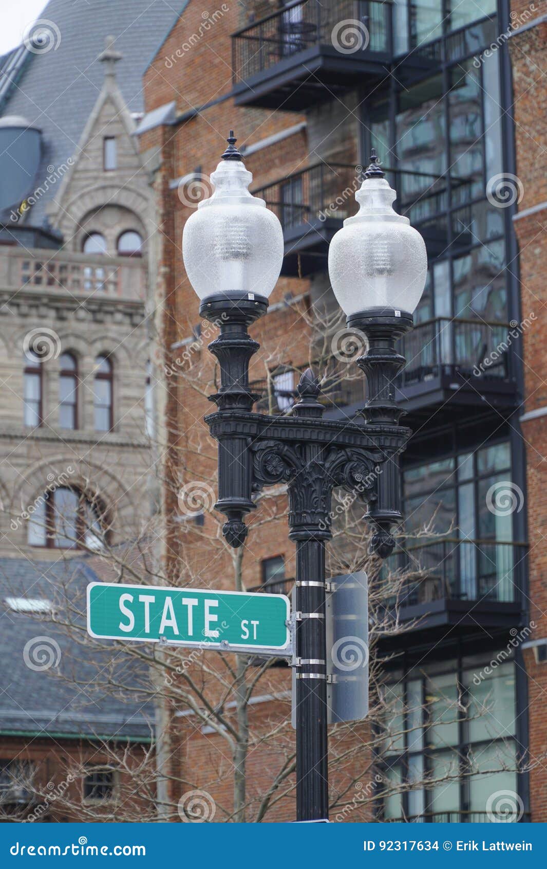 State Street in Boston - BOSTON , MASSACHUSETTS - APRIL 3, 2017 ...