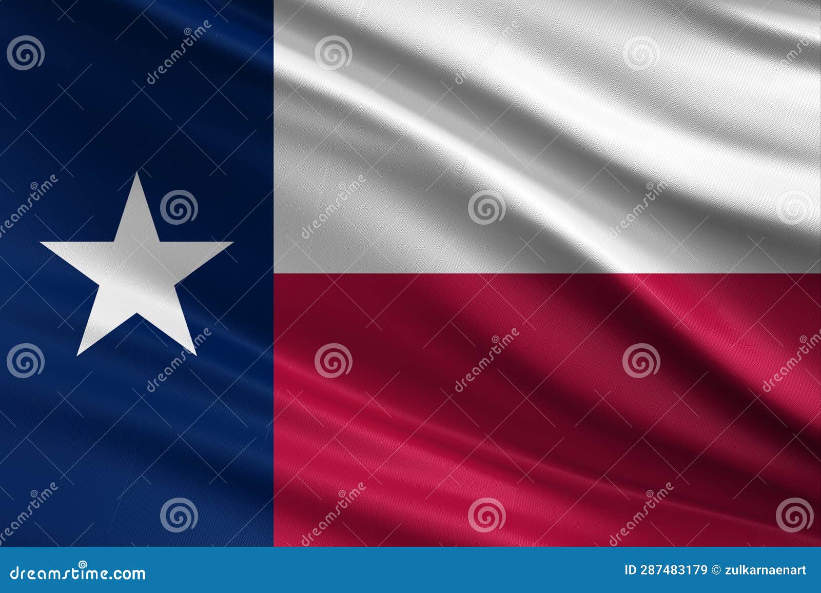 Texas Flag with Fabric Texture, Official Colors, 3D Illustration Stock ...