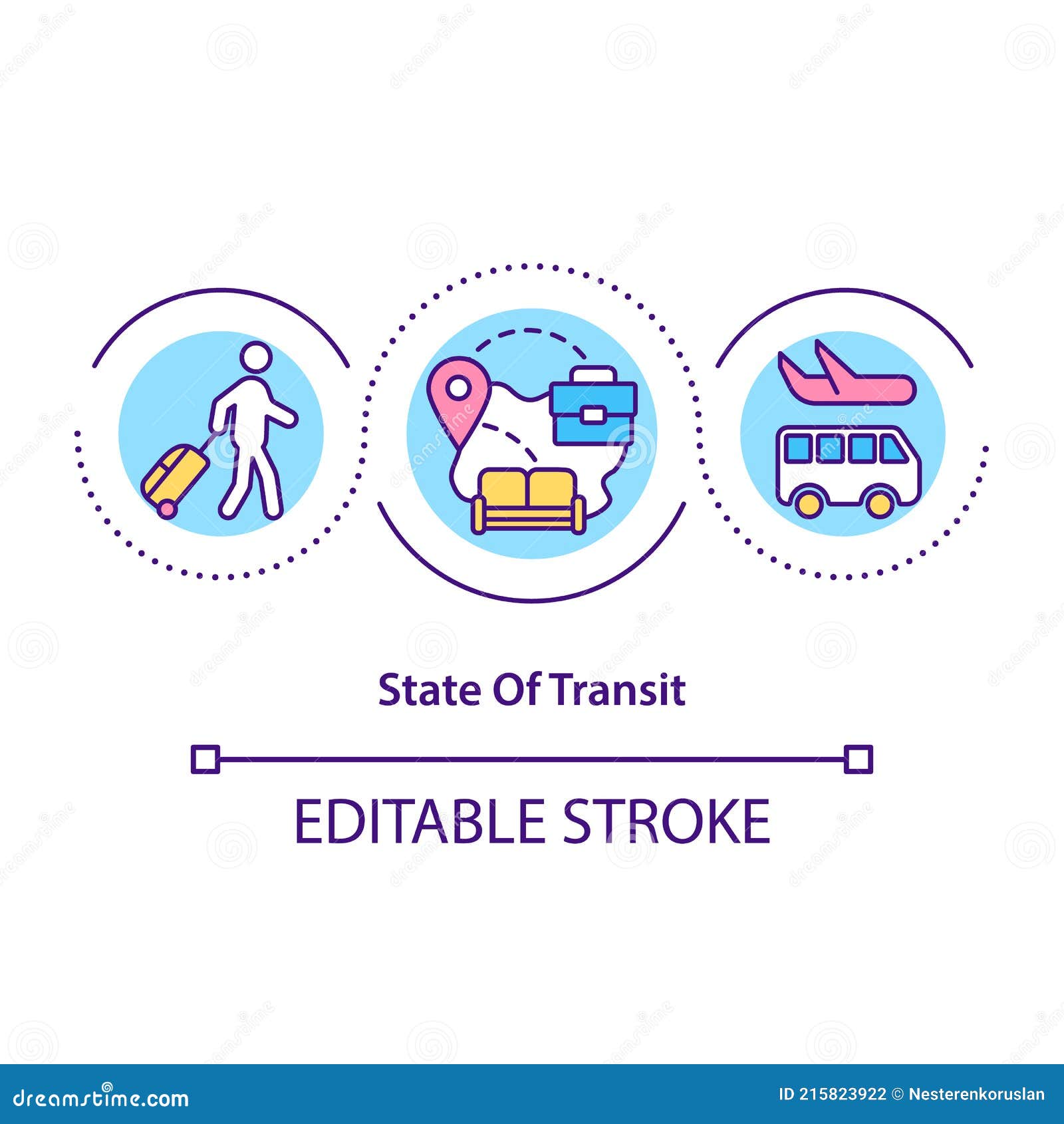 State of Transit Concept Icon Stock Vector - Illustration of ...