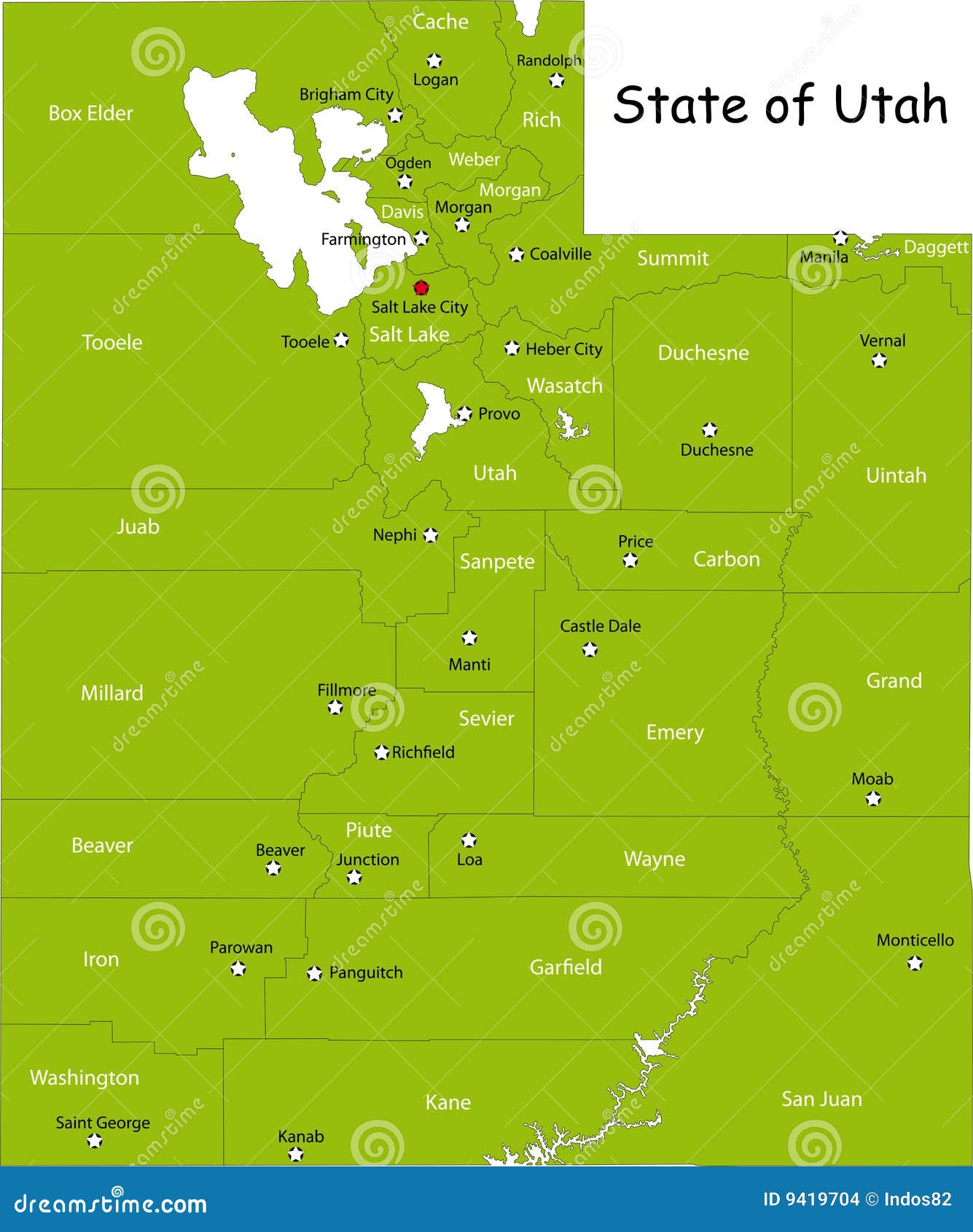 State of Utah stock vector. Illustration of geography - 9419704