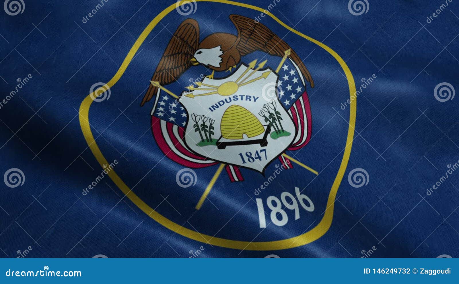 State of Utah Flag Seamless Looping Waving Animation Stock Footage ...