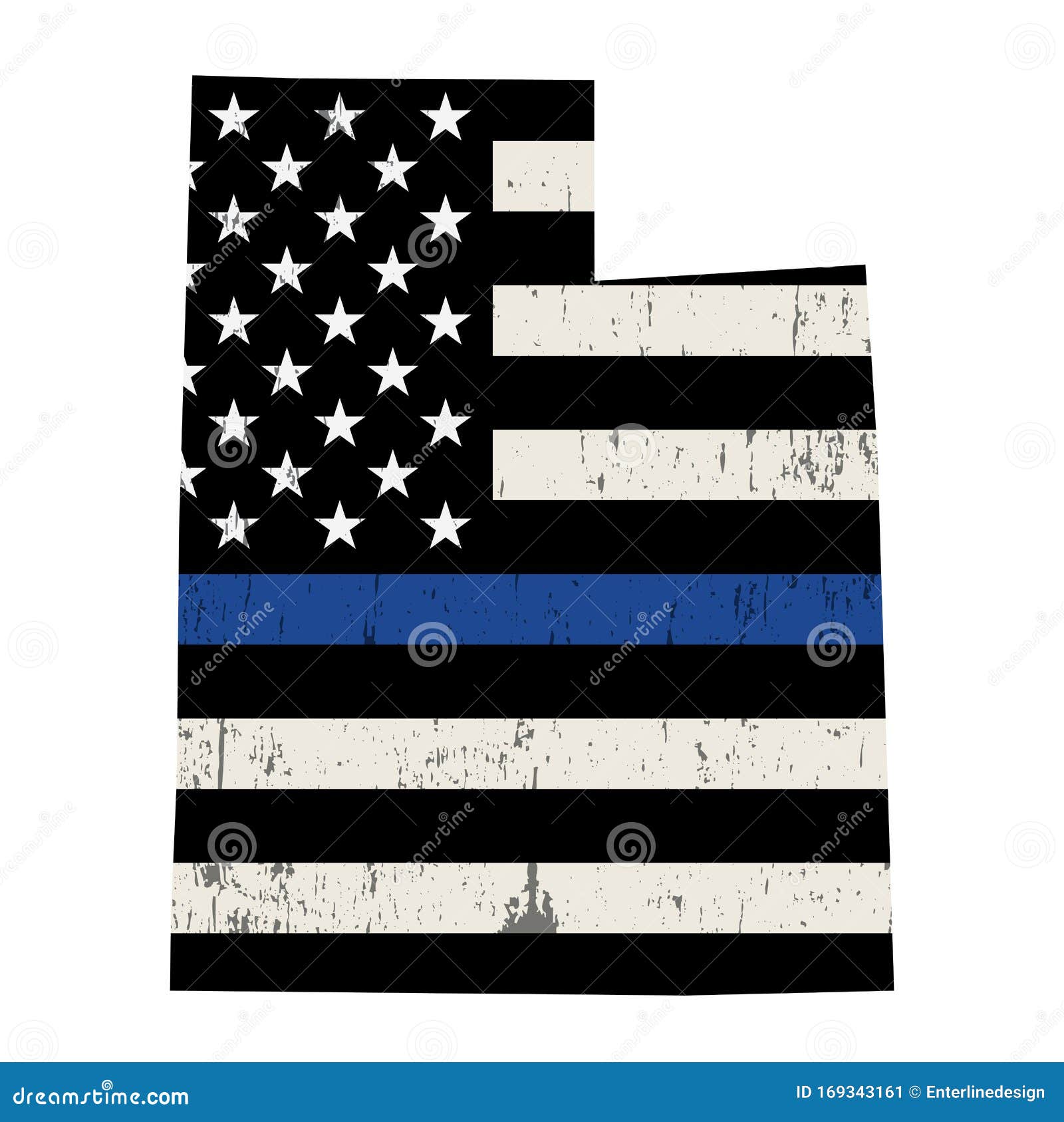State of Utah Police Support Flag Illustration Stock Illustration ...