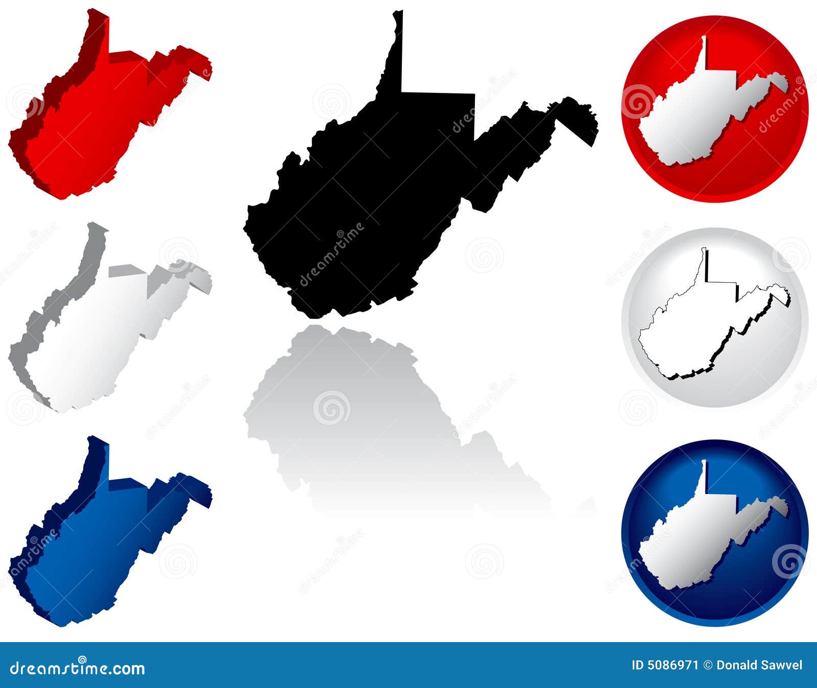 State of West Virginia Icons Stock Vector - Illustration of west, blue ...