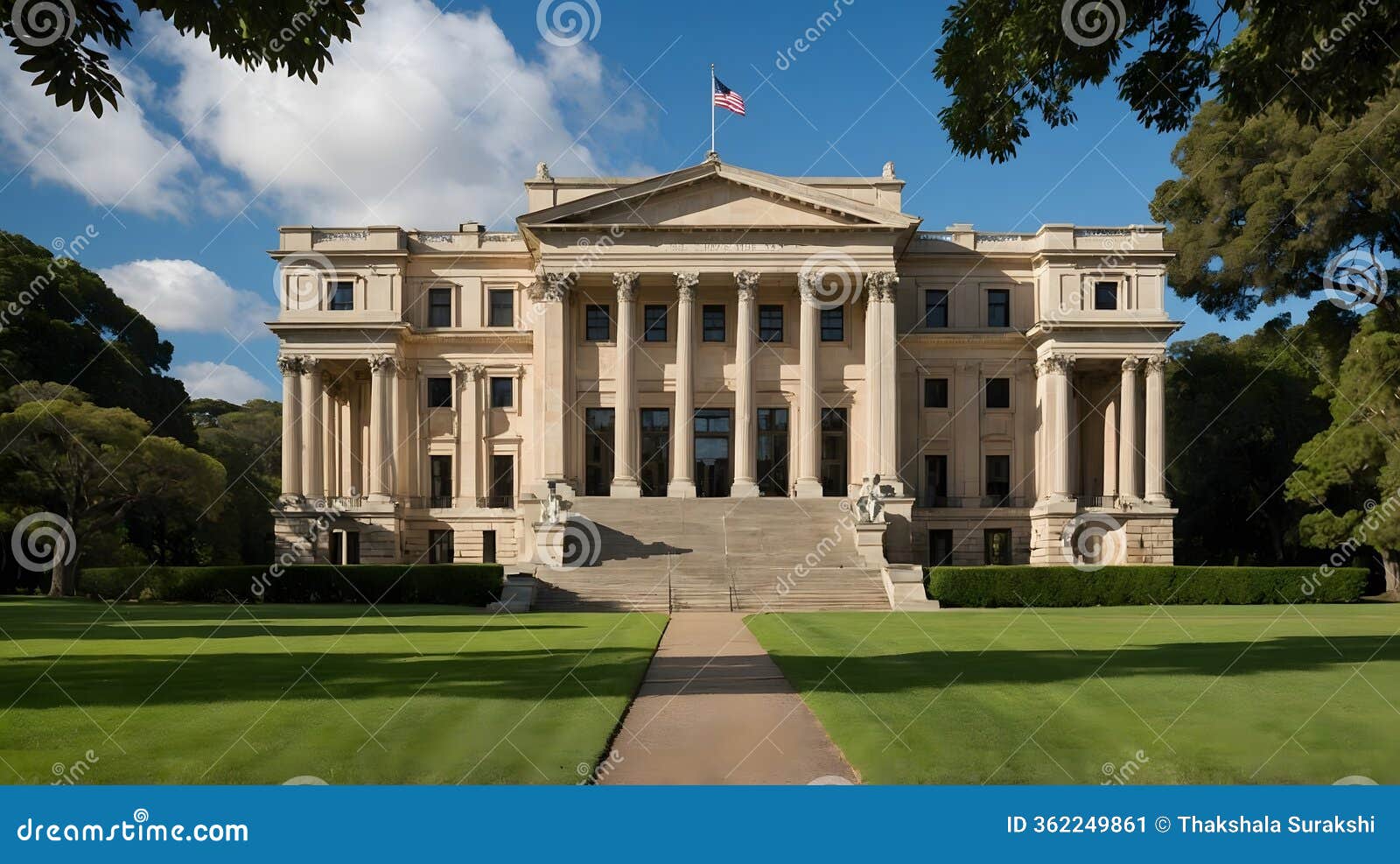 Neoclassical Government Building with Majestic Classical Columns and a ...