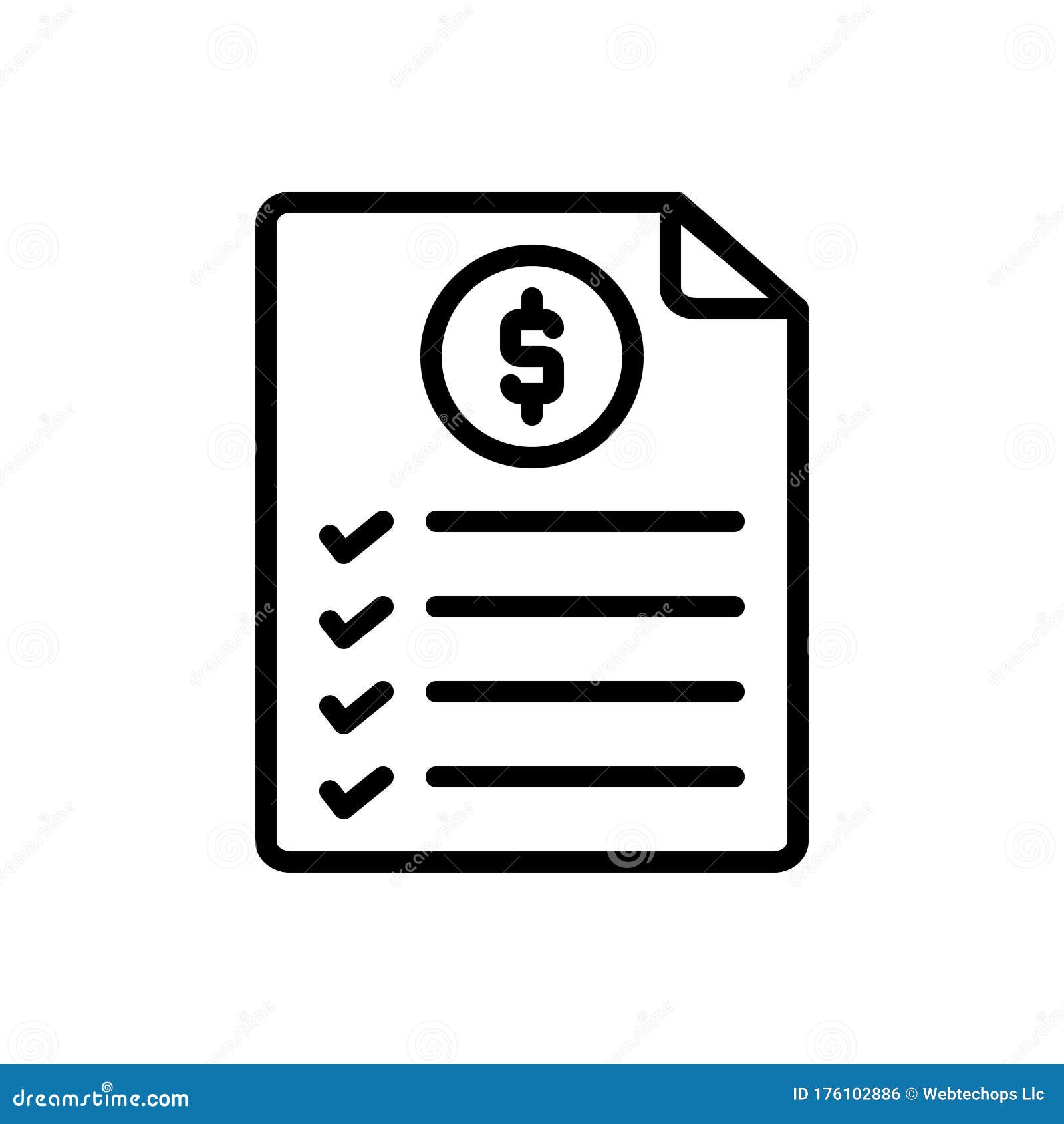 Black Line Icon for Statement, Declaration and Description Stock ...