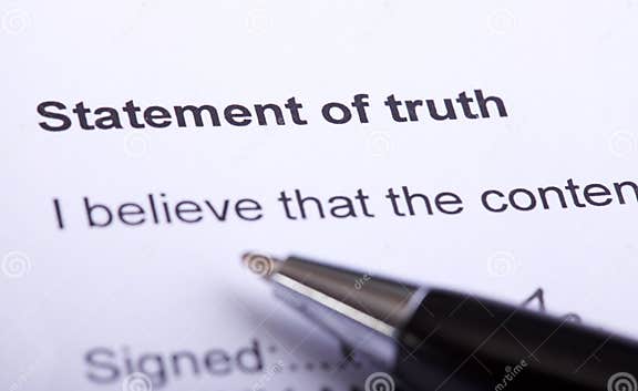 Statement of Truth Paperwork Stock Image - Image of document, paperwork ...