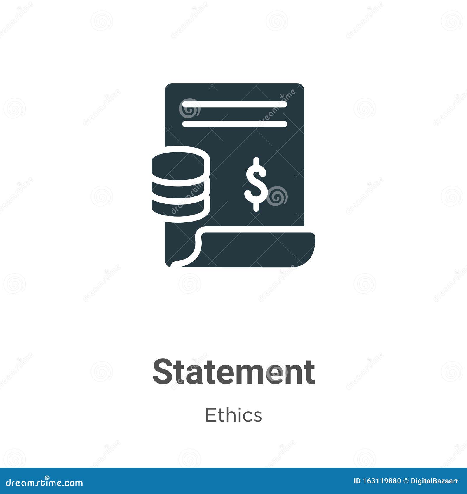 Statement Vector Icon on White Background. Flat Vector Statement Icon ...