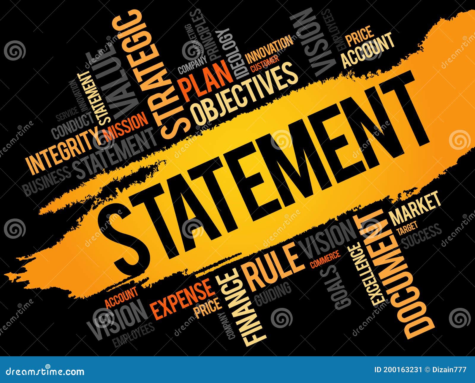 Statement word cloud stock illustration. Illustration of sign - 200163231