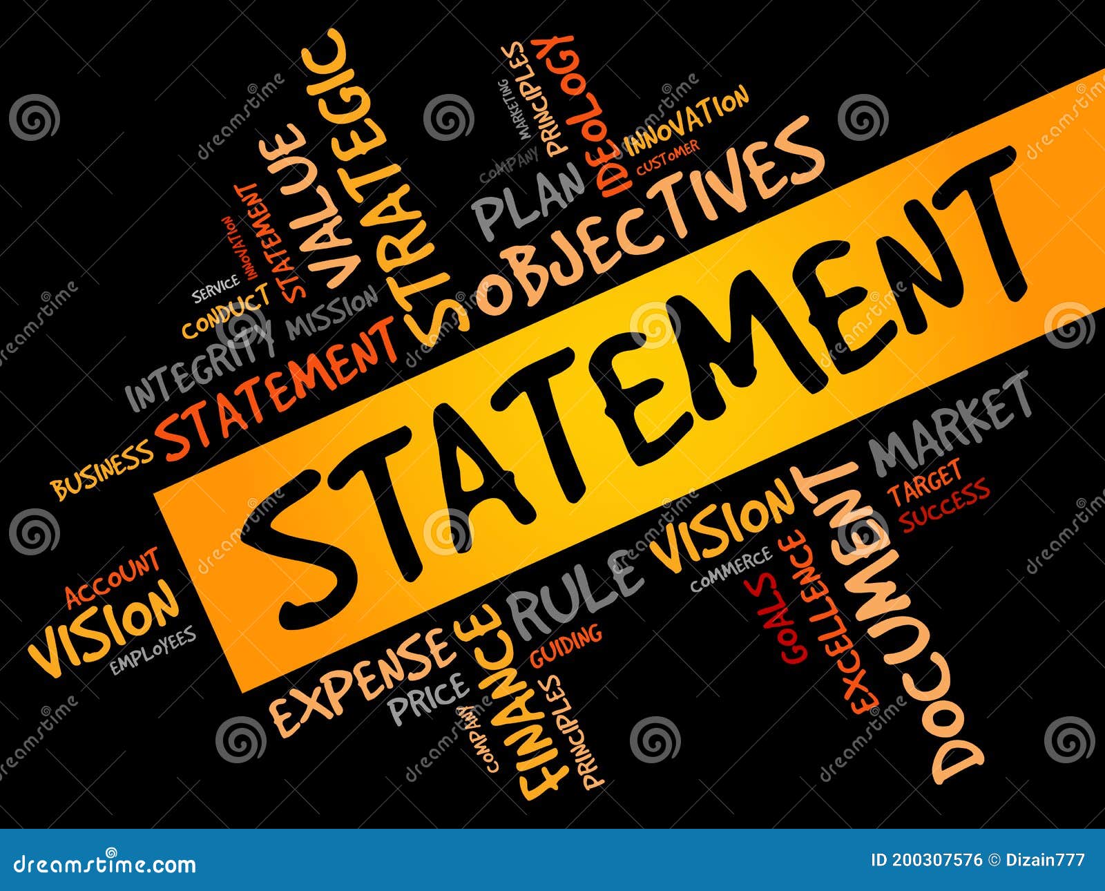 Statement word cloud stock illustration. Illustration of company ...