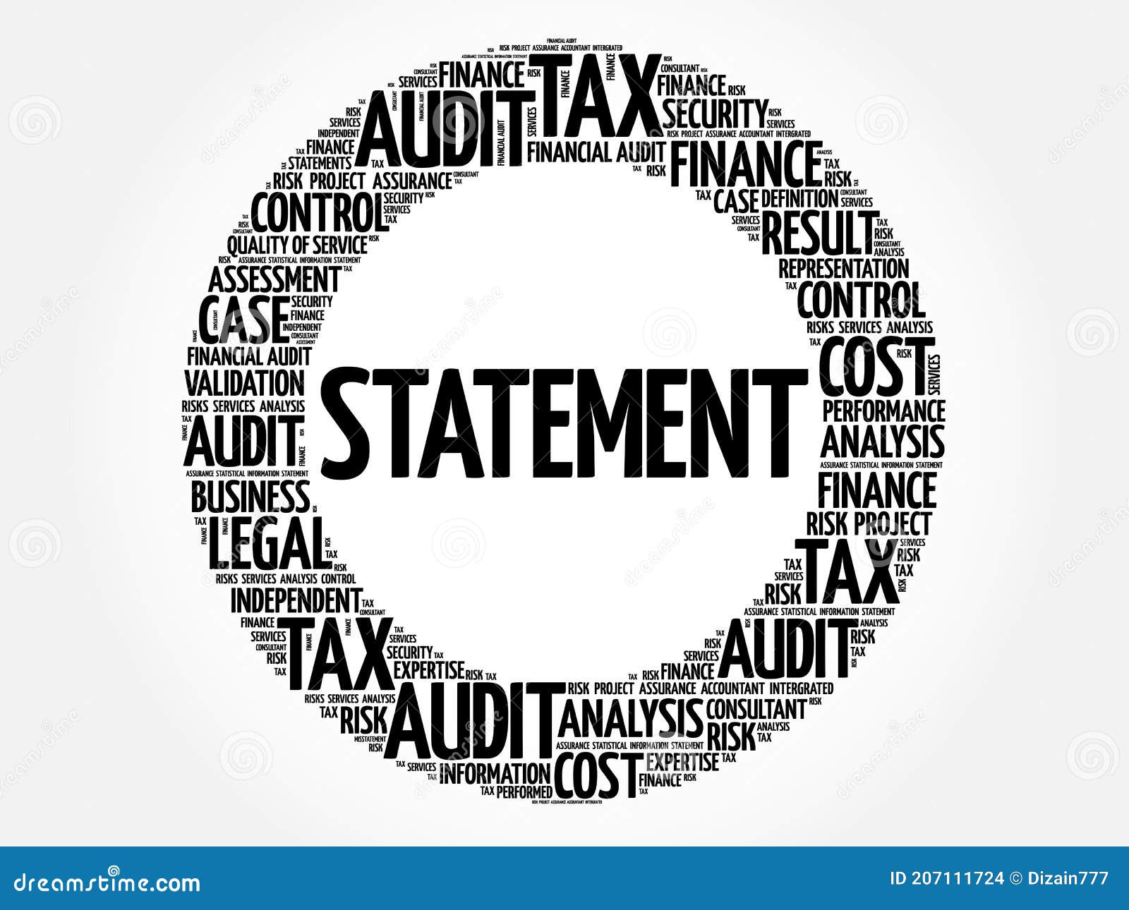 STATEMENT word cloud stock illustration. Illustration of comptrolling ...