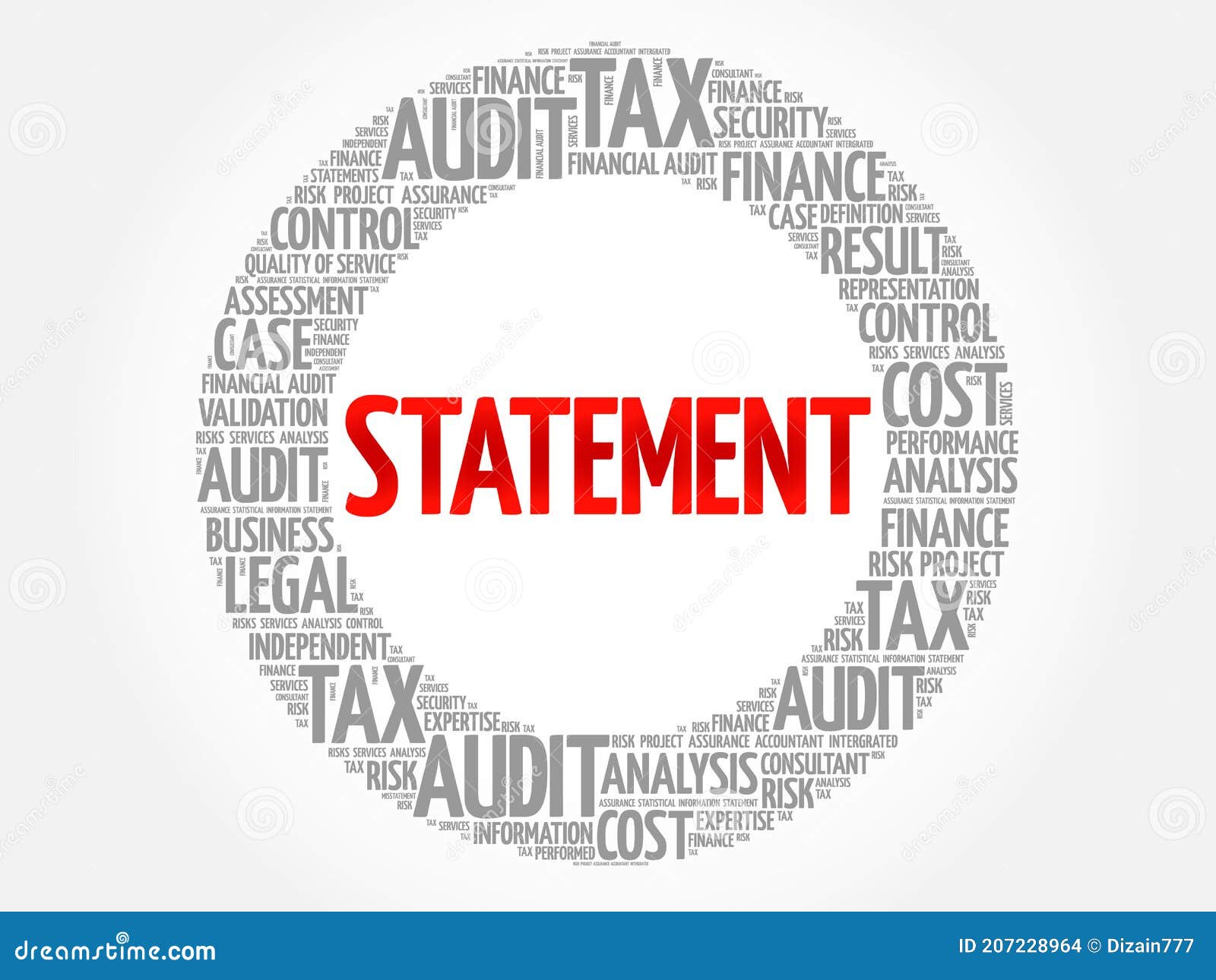 STATEMENT word cloud stock illustration. Illustration of comptroller ...