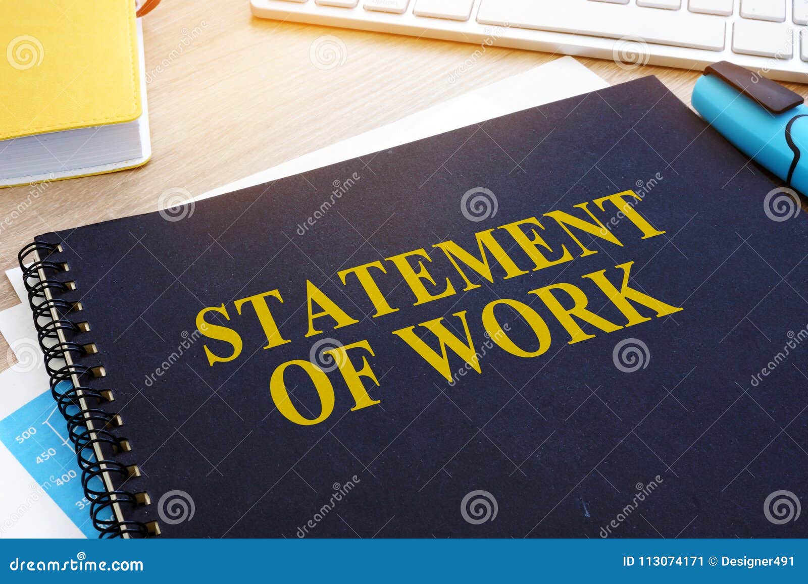 Statement of Work SOW on a Desk. Stock Image - Image of business ...