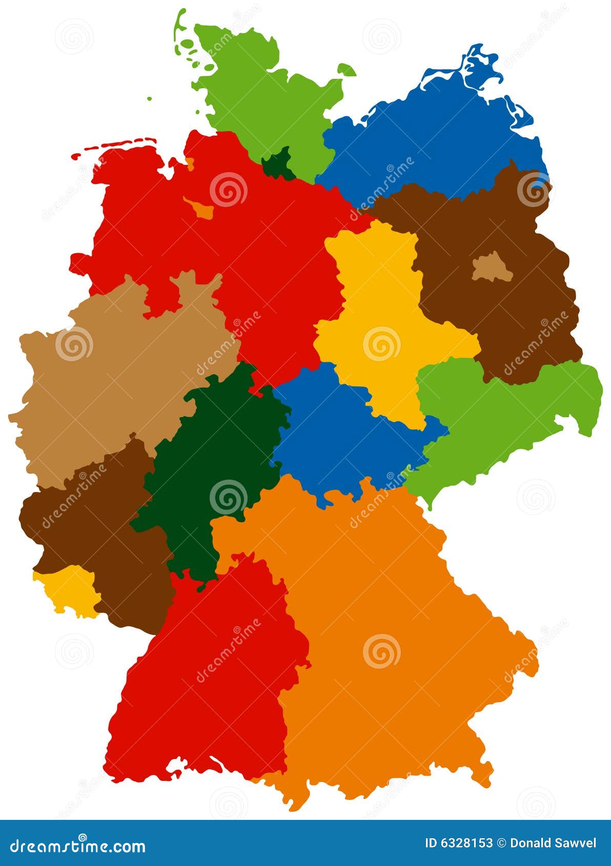 States of Germany stock vector. Illustration of holstein - 6328153