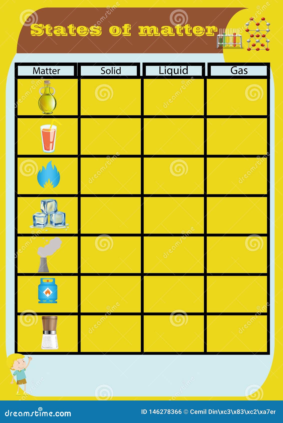 States Of Matter. Vector Circles Infographic Illustration. Structure ...