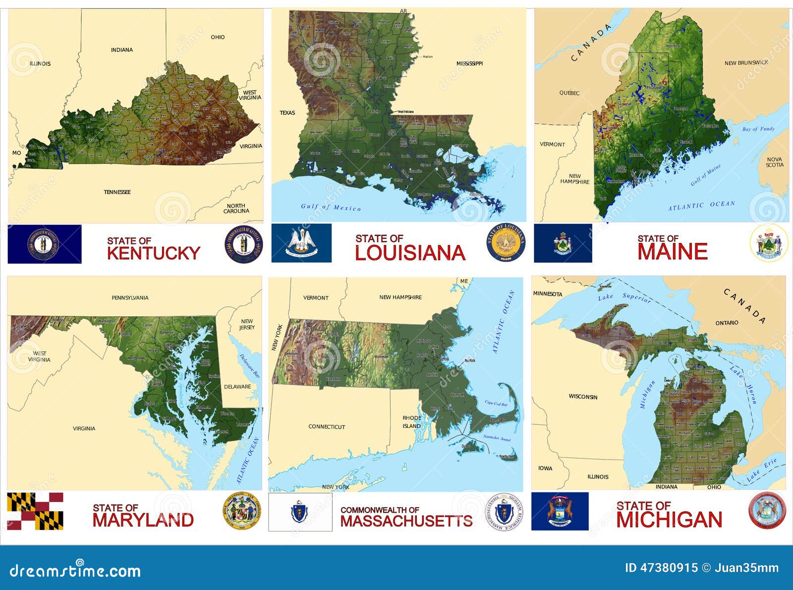 Stati Di U.S.a. Delle Contee Delle Mappe Illustrazione di Stock ...