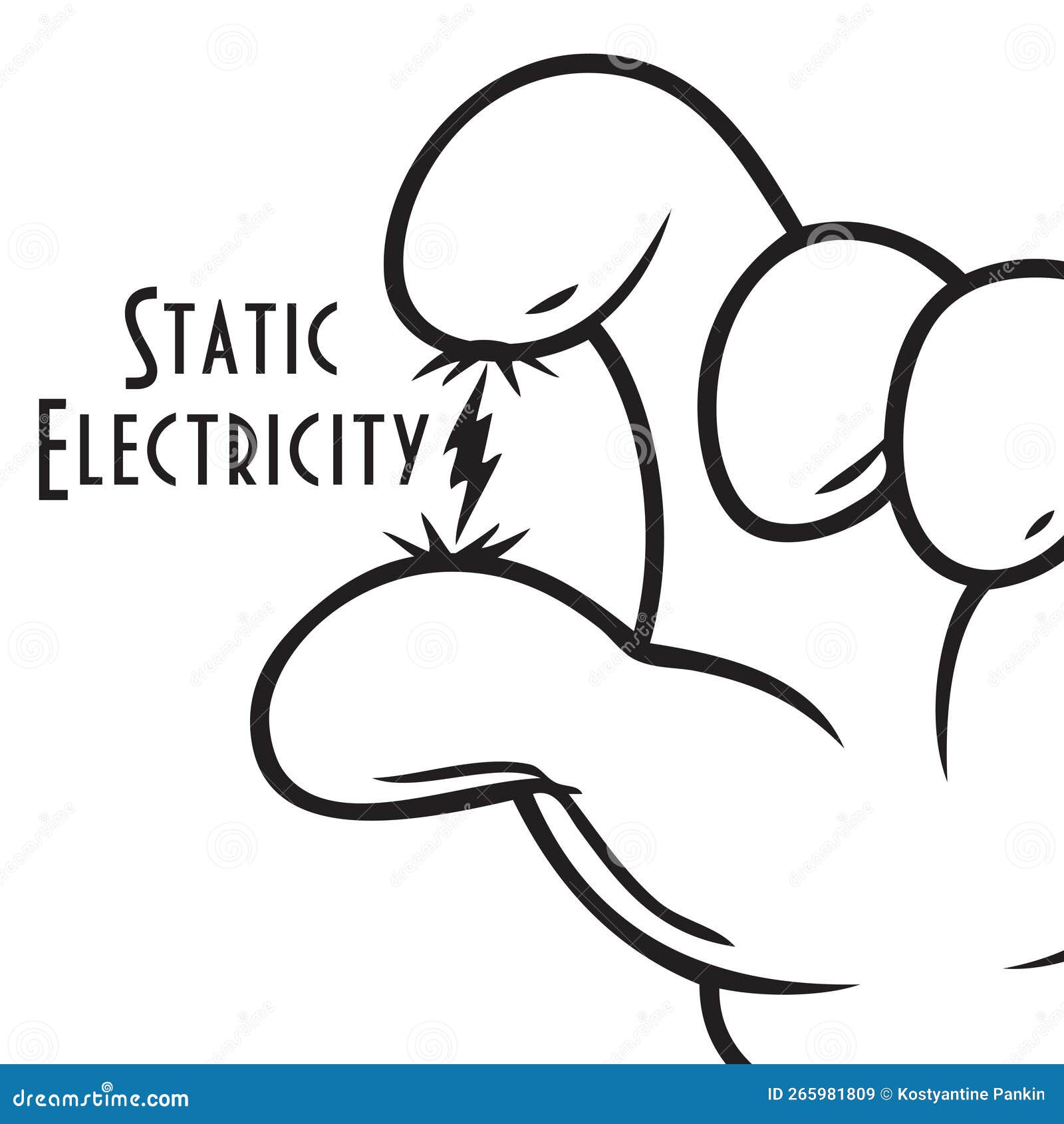 Static Electricity stock vector. Illustration of finger - 265981809