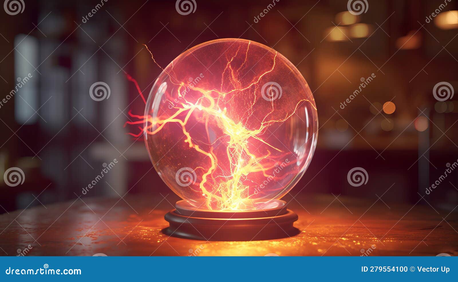 Static Electricity in Plasma on a Tesla Sphere. Generative AI Stock ...