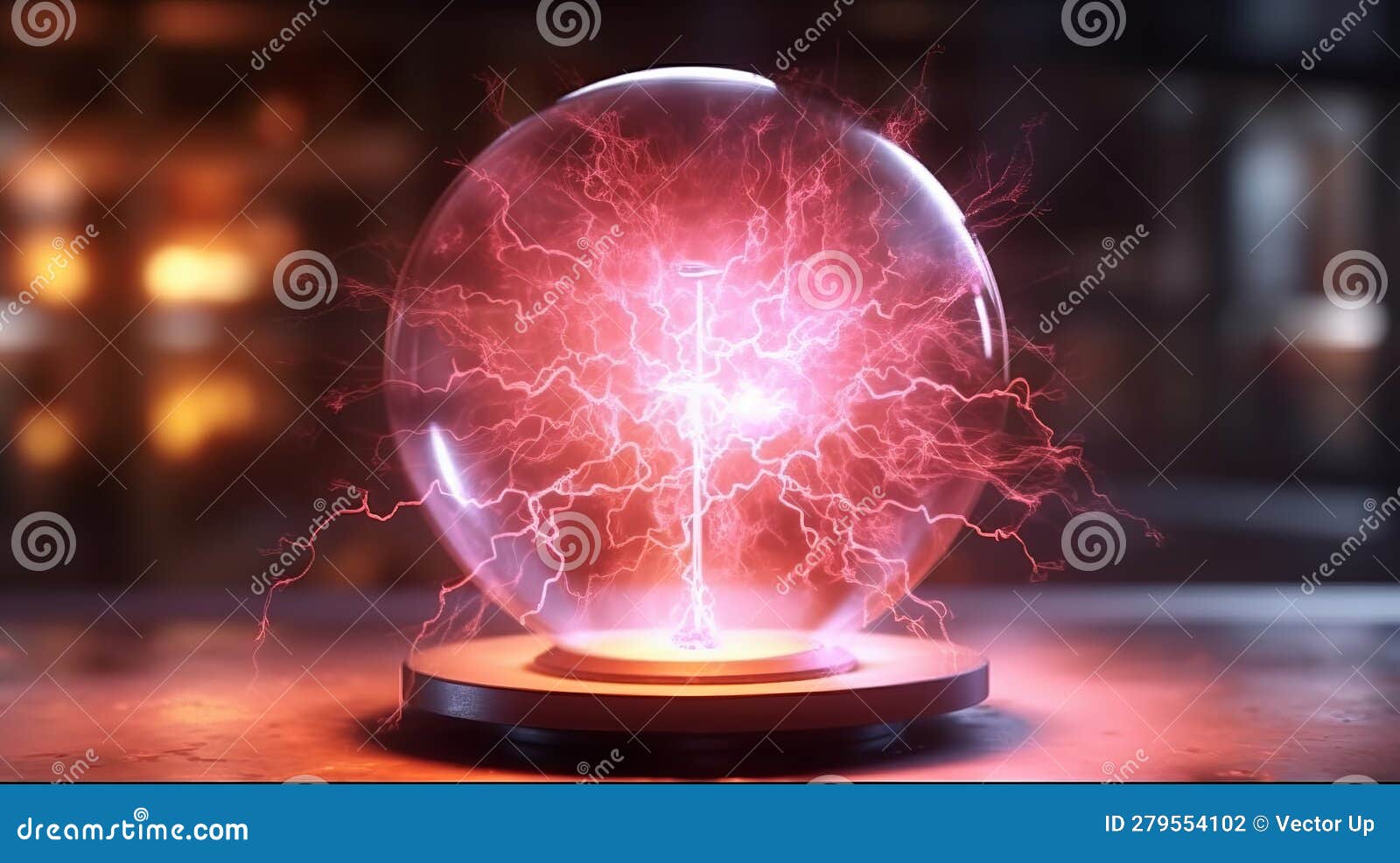 Static Electricity in Plasma on a Tesla Sphere. Generative AI Stock ...