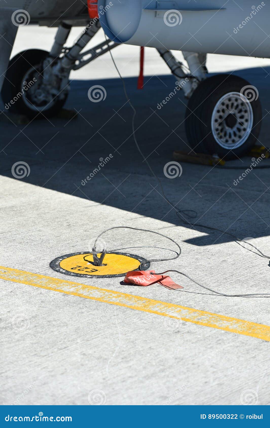 Static Grounding Clamps on Runway Stock Photo - Image of transport ...