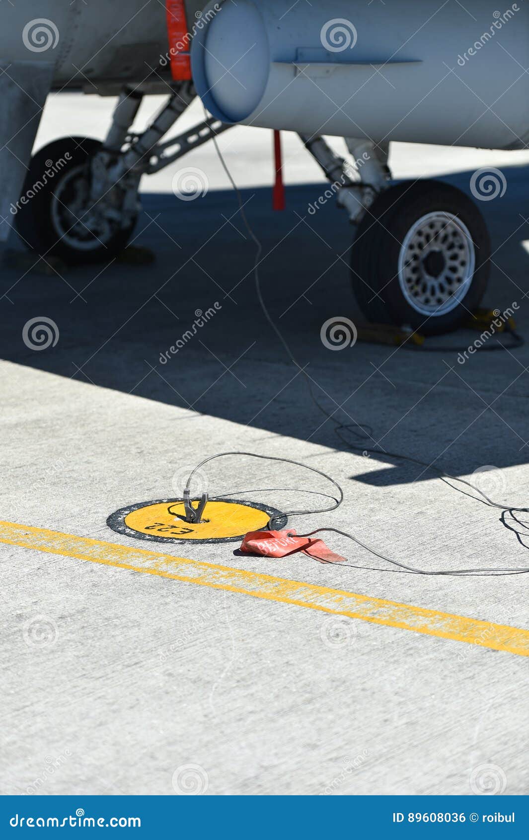 Static Grounding Clamps on Runway Stock Photo - Image of electricity ...