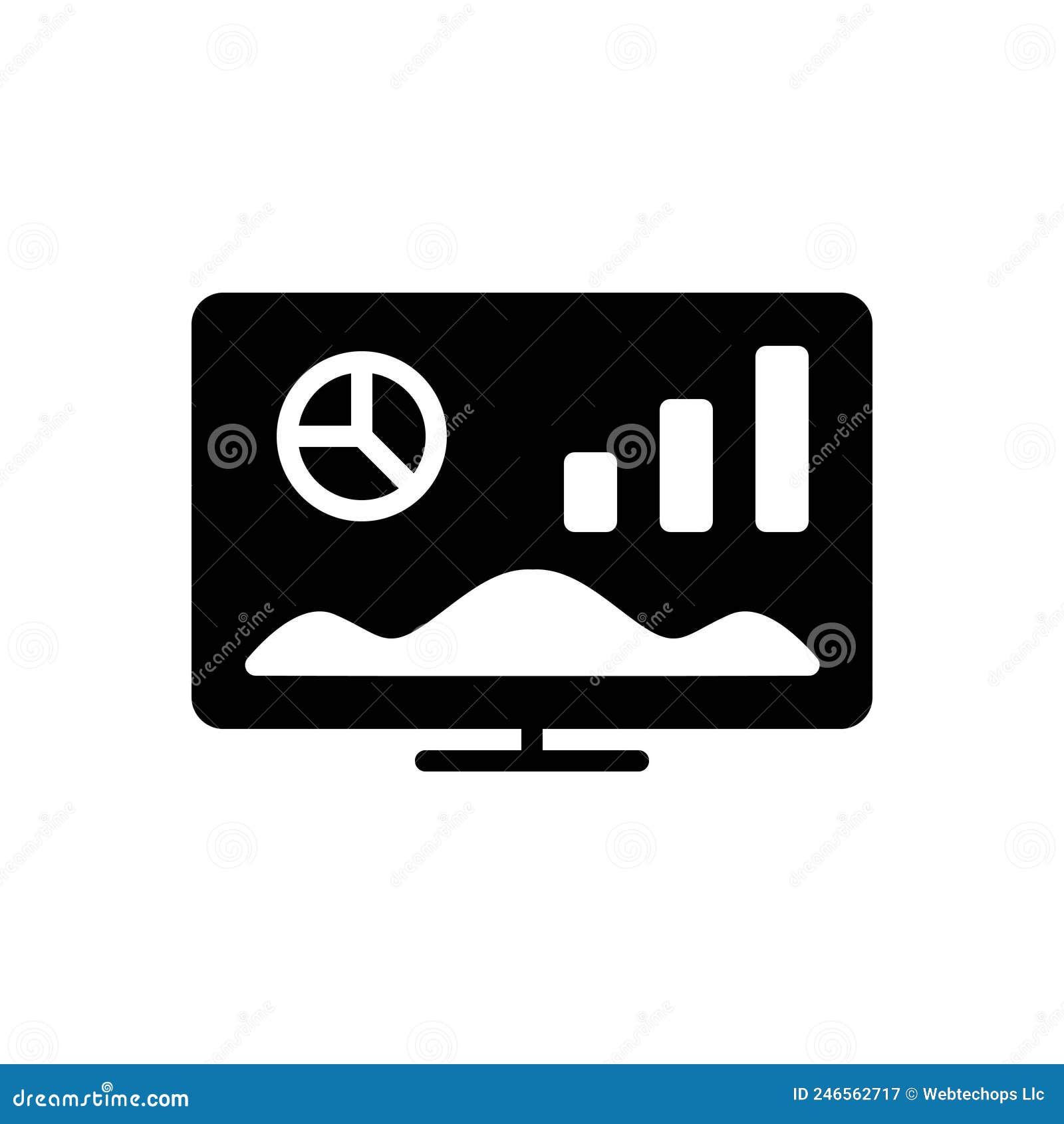 Black Solid Icon for Static, Statistic and Computer Stock Vector ...