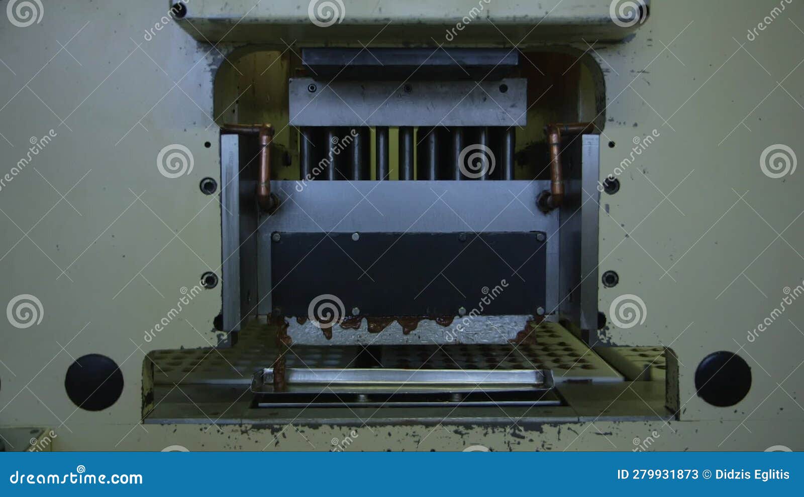 Molds are Filled with Chocolate in a Chocolate Factory Stock Video ...