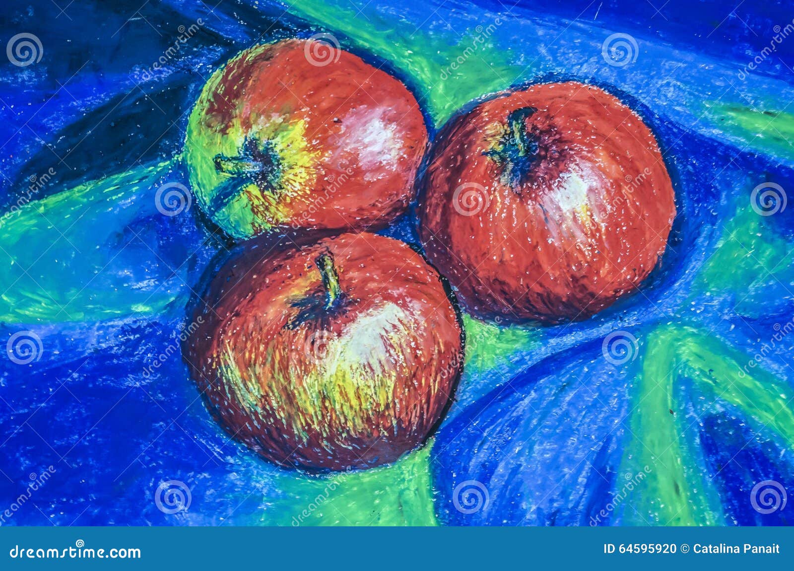 Static nature with apples stock illustration. Illustration of ...