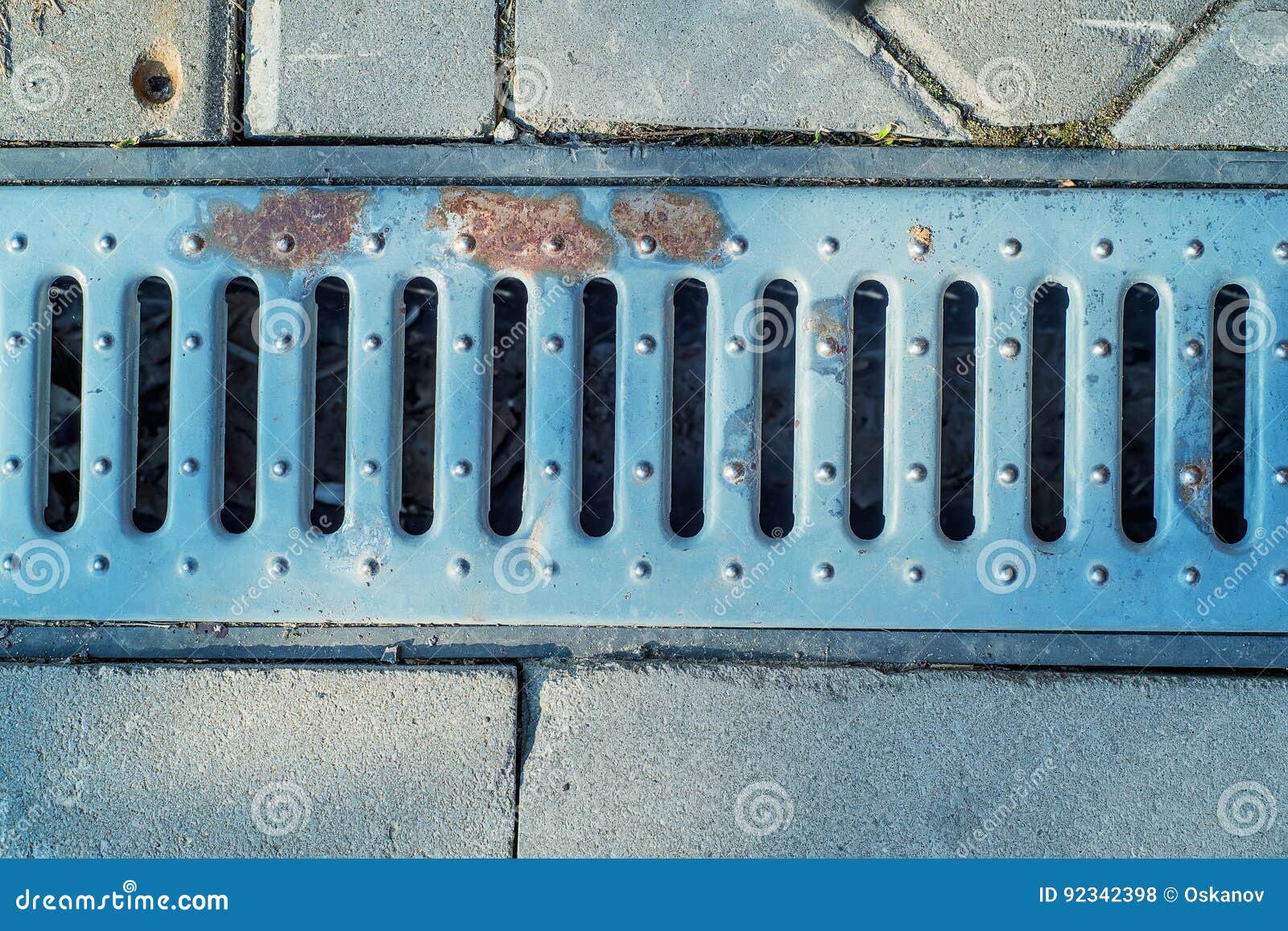 Static Shot of Storm Drain in Road Stock Photo - Image of drain, rise ...
