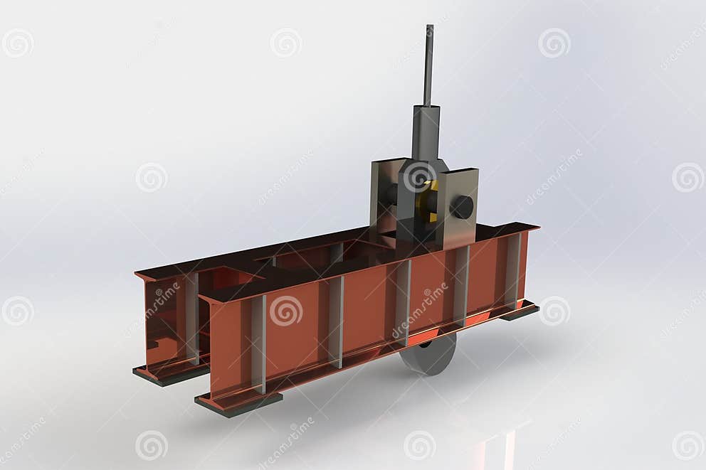 Industrial Lifting Beam for a Hydropower Project Stock Illustration ...