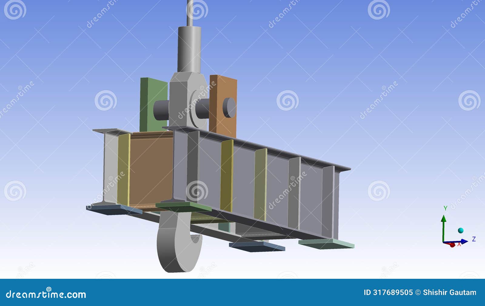 Industrial Lifting Beam for a Hydropower Project Stock Illustration ... Industrial Lifting Beam for a Hydropower Project Stock Illustration ...