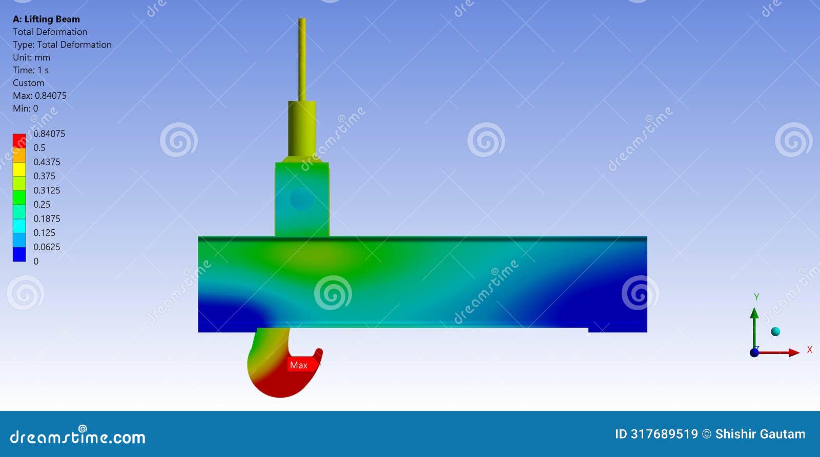 Industrial Lifting Beam for a Hydropower Project Stock Illustration ...