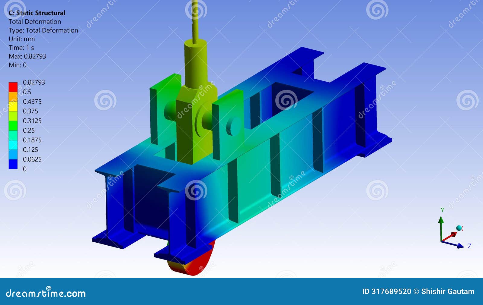 Industrial Lifting Beam for a Hydropower Project Stock Illustration ...