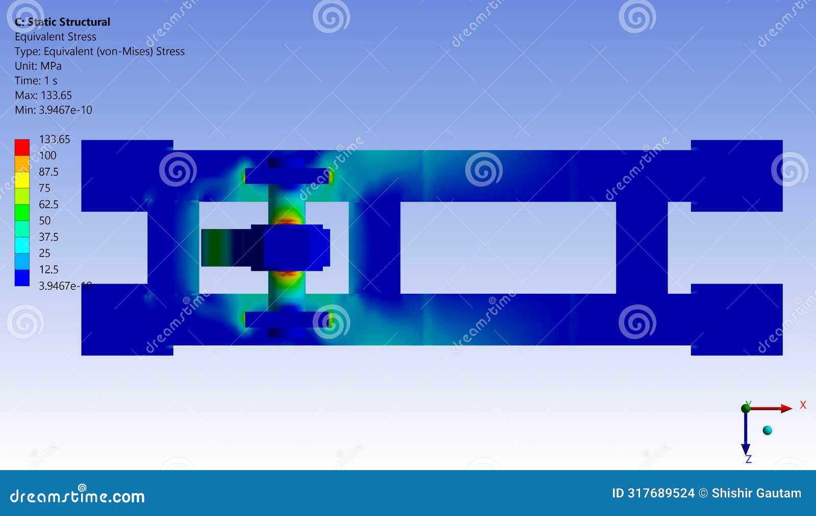 Industrial Lifting Beam for a Hydropower Project Stock Illustration ...