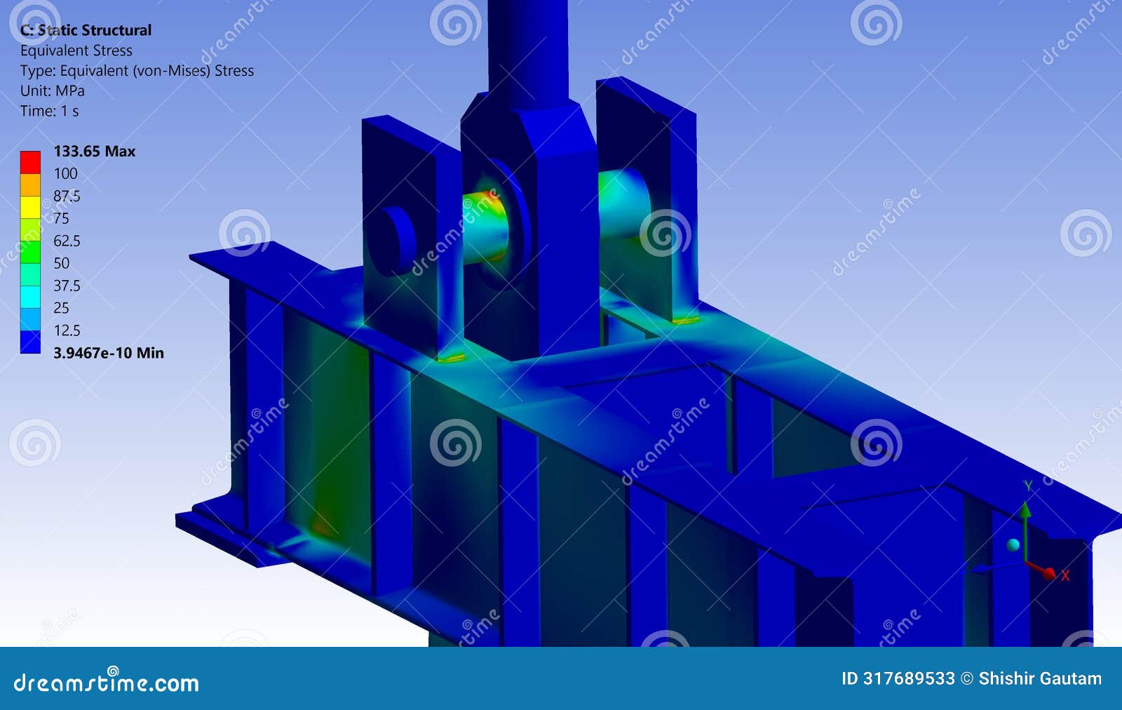 Industrial Lifting Beam for a Hydropower Project Stock Illustration ...