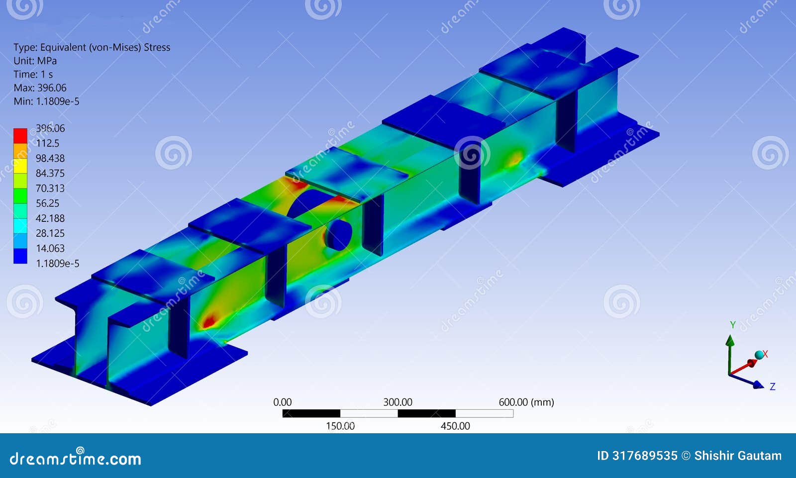 Industrial Lifting Beam for a Hydropower Project Stock Illustration ...