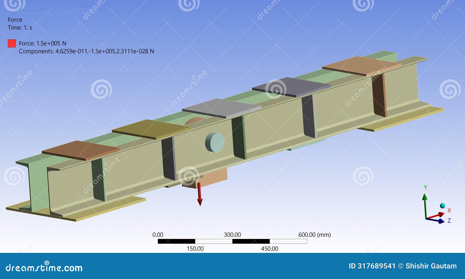 Industrial Lifting Beam for a Hydropower Project Stock Illustration ...