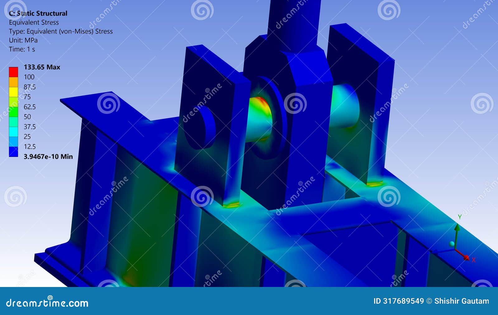 Industrial Lifting Beam for a Hydropower Project Stock Illustration ...