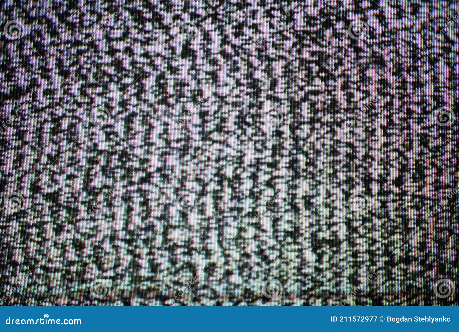 Static TV Screen, Interference in the Absence of a Signal Stock Image ...