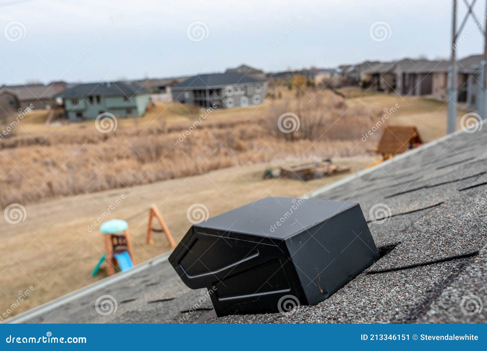 Static Vent Installed on a Shingle Roof for Passive Attic Ventilation ...