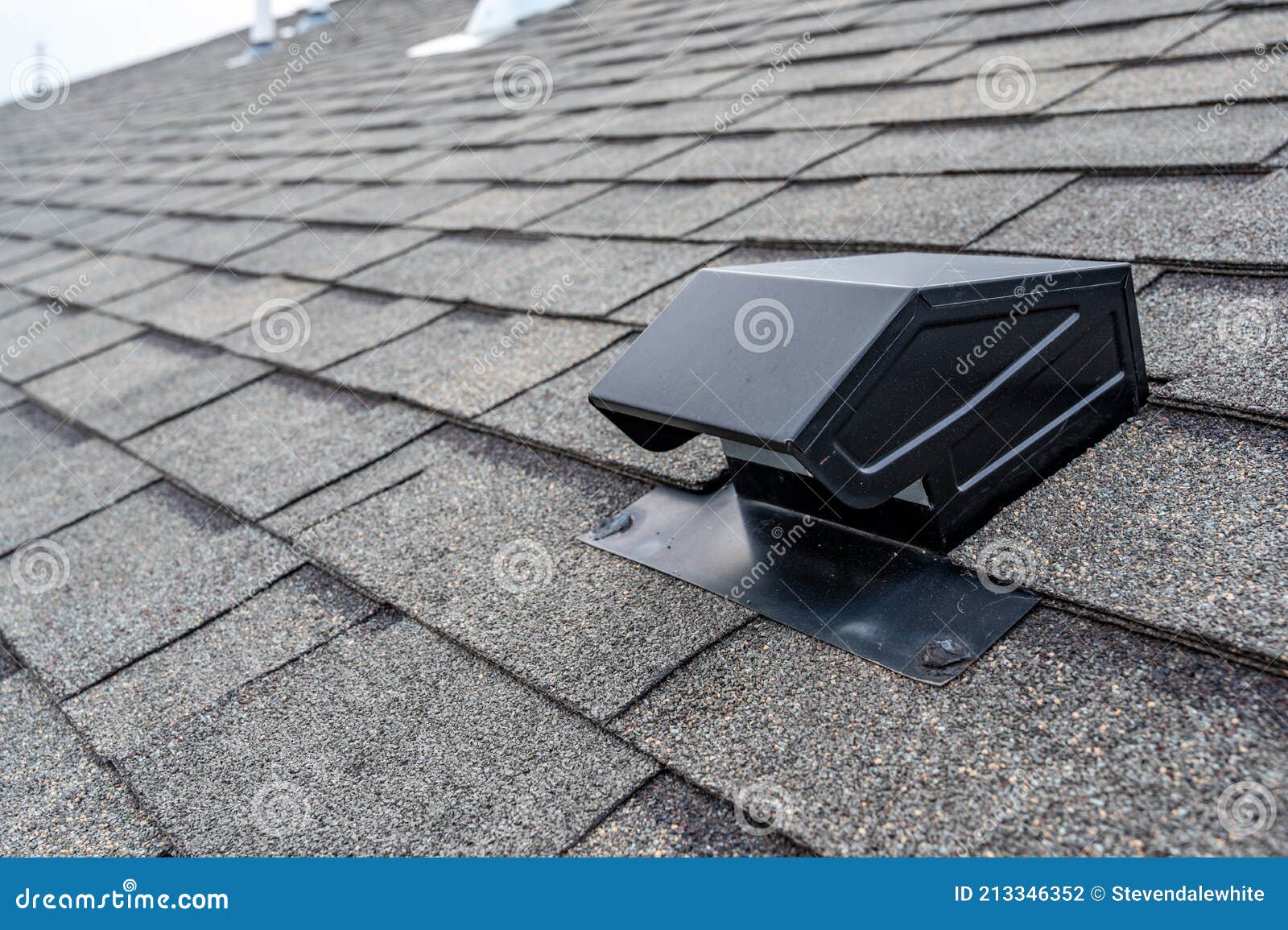 Static Vent Installed on a Shingle Roof for Passive Attic Ventilation ...