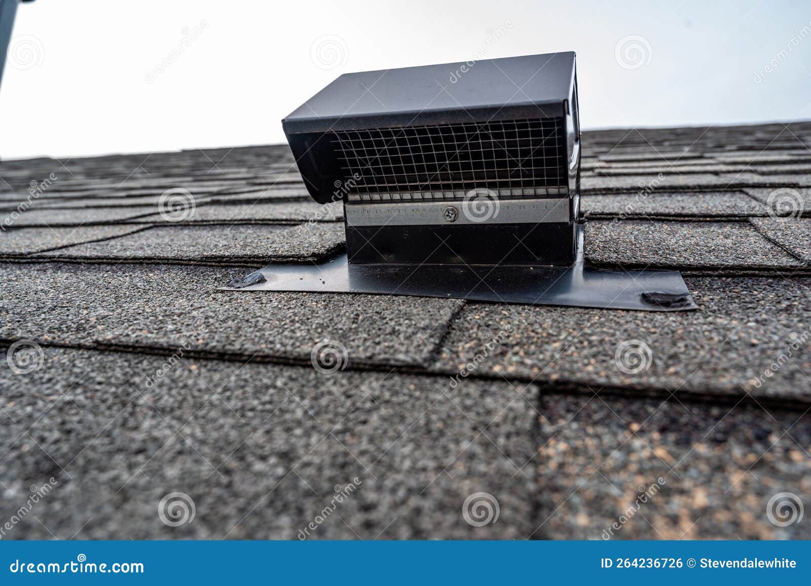 Static Vent Installed on a Shingle Roof for Passive Attic Ventilation ...