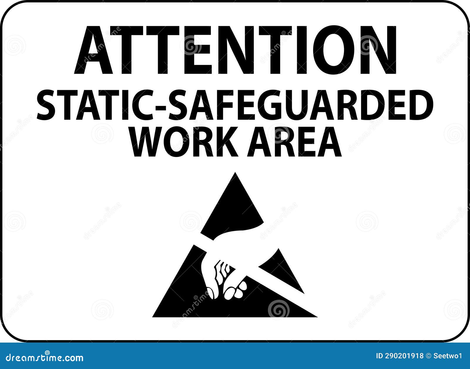 Static Warning Sign Attention - Static-Safeguarded Work Area Stock ...