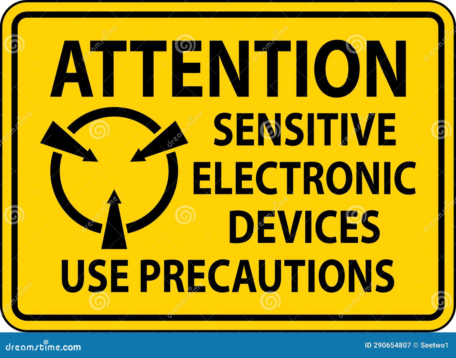 Static Warning Sign Attention - Sensitive Electronic Devices Use ...
