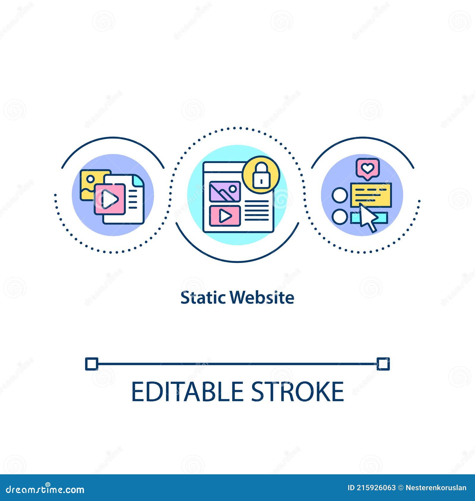 Static Website Concept Icon Stock Vector - Illustration of static ...